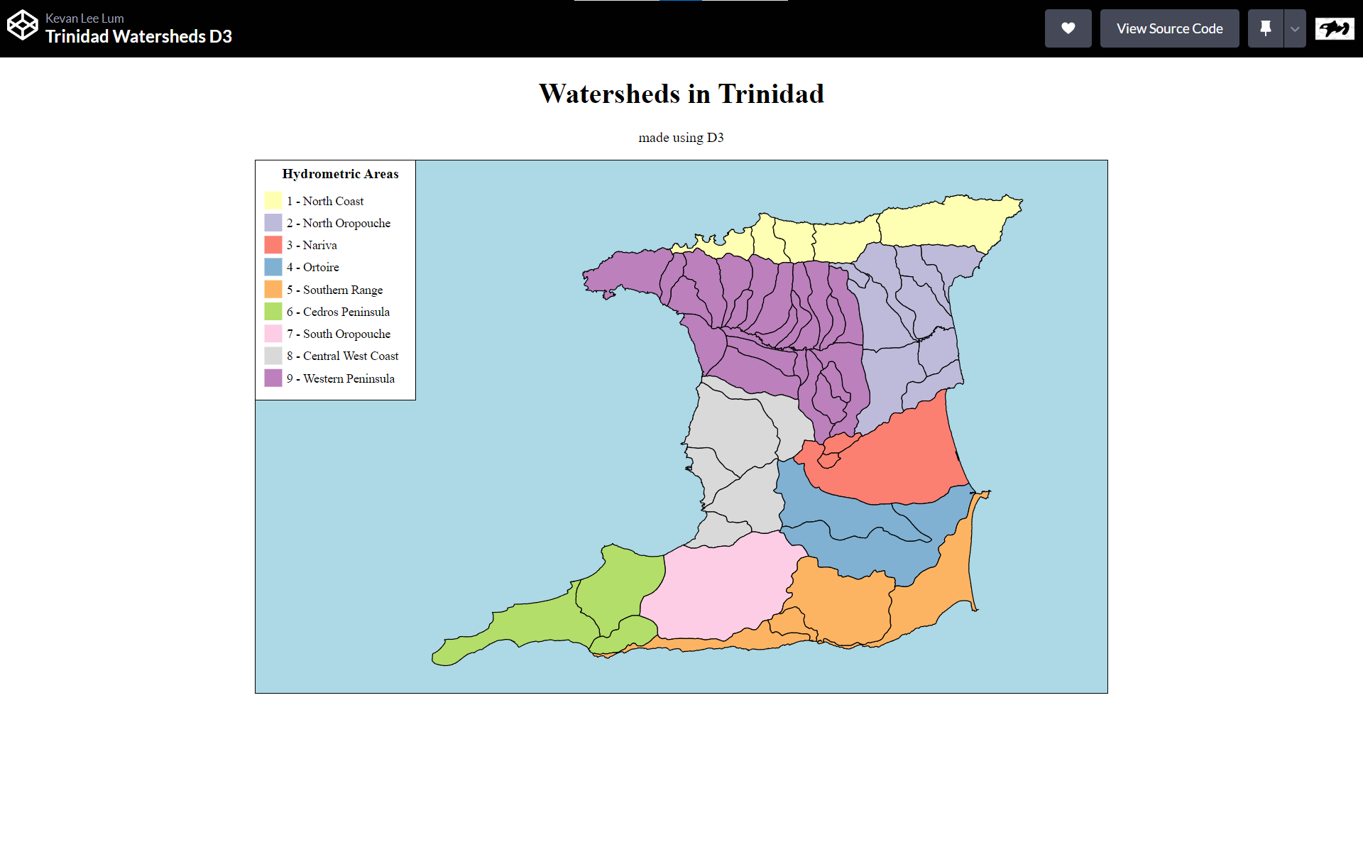 Trinidad Watershed Map – Mapping T&T